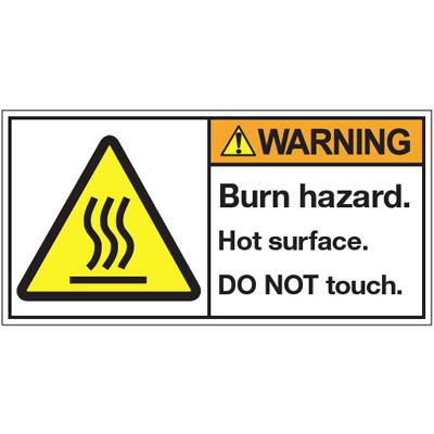 ANSI Warning Labels - Burn Hazard | Emedco