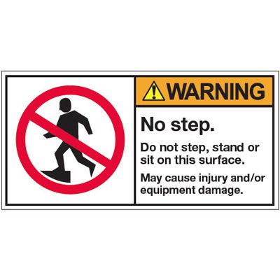 ANSI Warning Labels - No Step | Emedco
