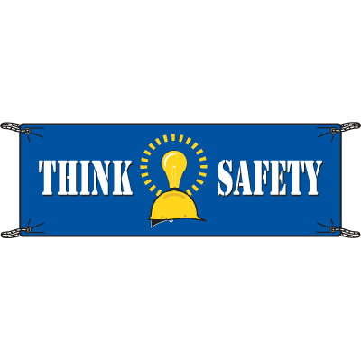 Think Safety Slogan Banners | Emedco
