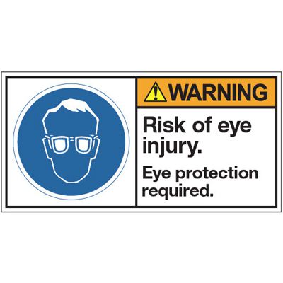 ANSI Warning Labels - Risk Of Eye Injury | Emedco