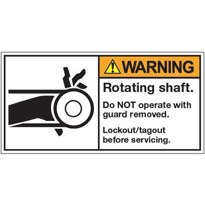 ANSI Warning Labels - Rotating Shaft | Emedco