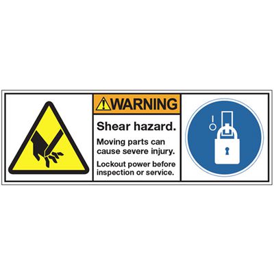 ANSI Warning Labels - Shear Hazard | Emedco