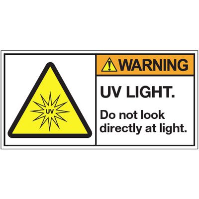 ANSI Warning Labels - UV / Ultraviolet Light | Emedco