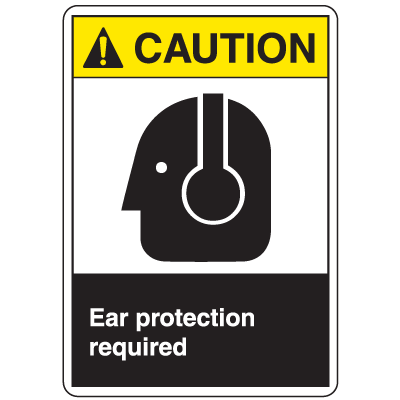 ANSI Z535 Safety Labels - Caution Ear Protection Required | Seton
