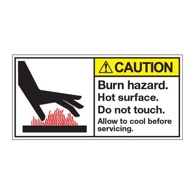 ANSI Caution Labels - Burn Hazard | Emedco