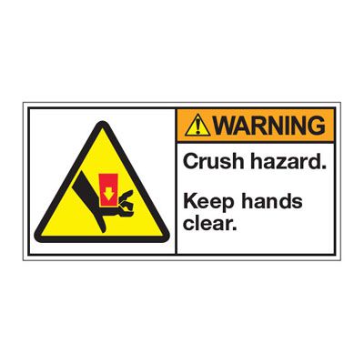 ANSI Warning Labels - Warning Crush Hazard | Emedco
