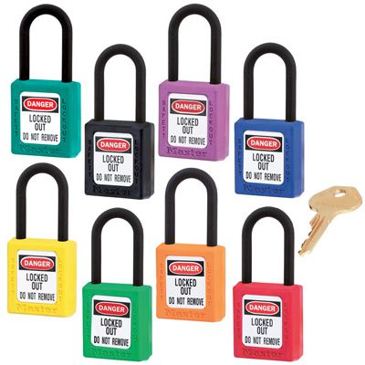 Dielectric Thermoplastic Safety Padlocks - Keyed Alike | Emedco