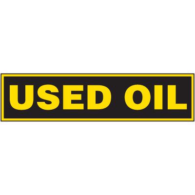 Chemical Hazard Labels - Used Oil, Horizontal | Emedco