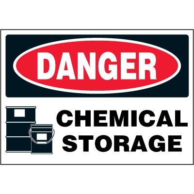 Chemical Hazard Labels - Danger Chemical Storage | Emedco