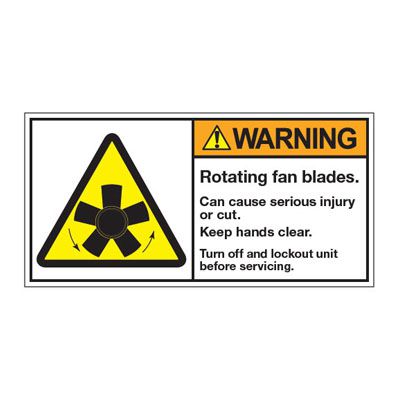 ANSI Warning Labels - Rotating Fan Blades, Safety Labels | Emedco