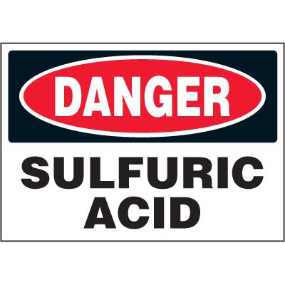 Chemical Hazard Labels - Danger Sulfuric Acid | Emedco