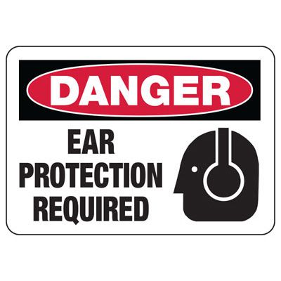 Danger Ear Protection Required Sign | Seton