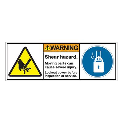 ANSI Warning Labels - Shear Hazard | Emedco
