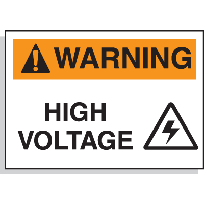 Electrical Hazard Labels - Warning High Voltage (Symbol) | Seton