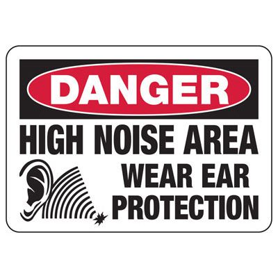 Danger High Noise Area Wear Ear Protection - Ear Protection Sign | Seton