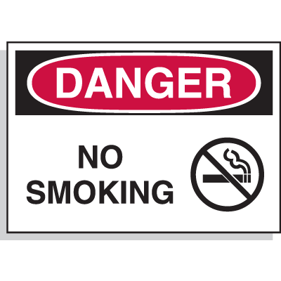 Hazard Warning Labels - Danger No Smoking | Emedco
