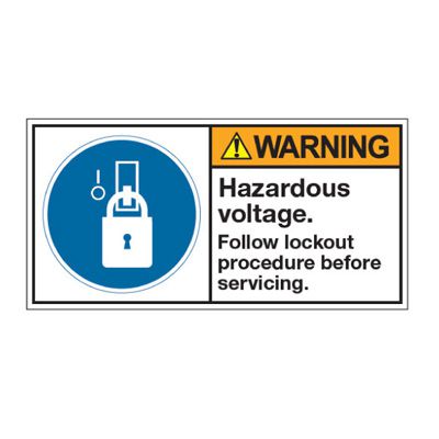 ANSI Z535 Safety Labels, Warning Hazardous Voltage | Seton
