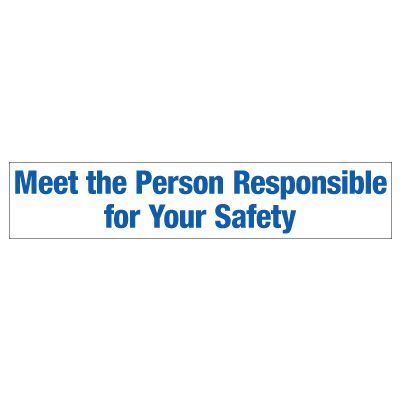 Safety Slogan Mirror Labels - Meet The Person Responsible | Seton