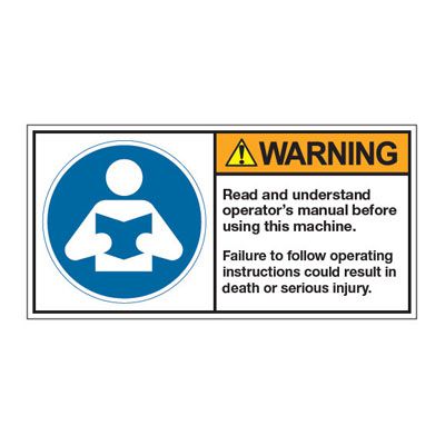 ANSI Z535 Labels, Operators Manual | Seton