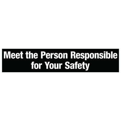 Safety Slogan Mirror Labels - Meet The Person Responsible | Seton