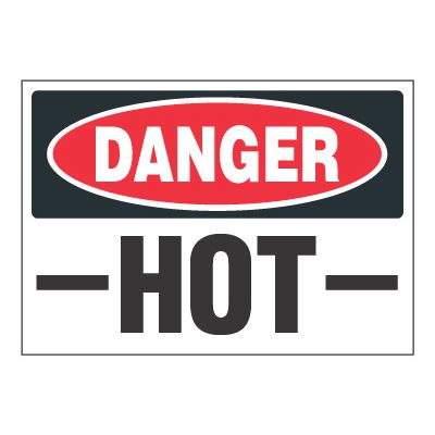 ToughWash Adhesive Signs - Danger Hot, Safety Signs | Seton.ca