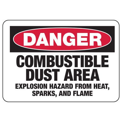 Chemical Signs - Danger Combustible Dust Area, HazMat Signs | Seton
