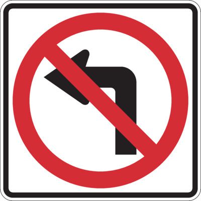 Reflective Traffic Signs - No Left/Right Turn, Reflective Signs | Seton