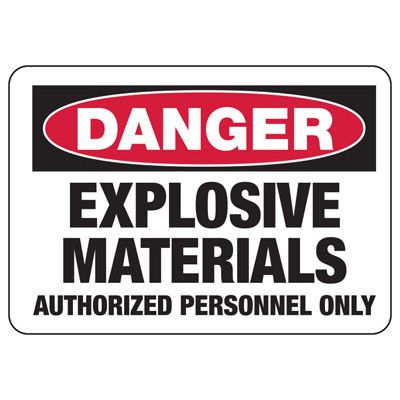 Chemical Signs - Danger Explosive Materials, HazMat Signs | Seton