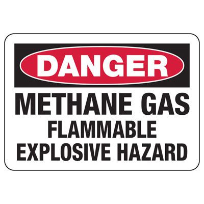 Chemical Signs - Danger Methane Gas, HazMat Signs | Seton