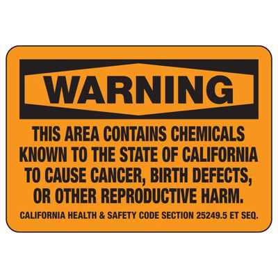 Chemical Warning Signs - Chemicals Known To Cause Cancer | Emedco