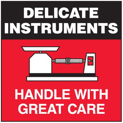 Delicate Instruments Handle With Great Care Package Labels | Emedco