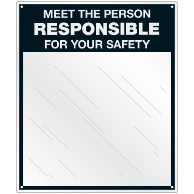Safety Slogan Mirror Signs - Meet The Person, Safety Reminder Signs ...