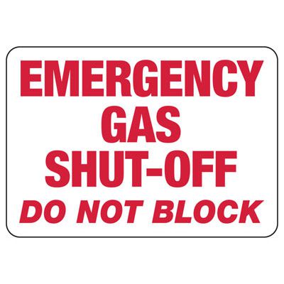 Emergency Gas Shut-Off Sign | Emedco