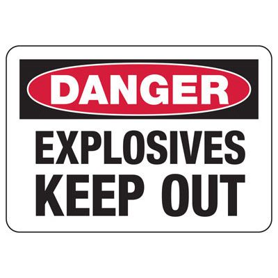 Blasting Safety Signs - Danger Explosives Keep Out | Seton