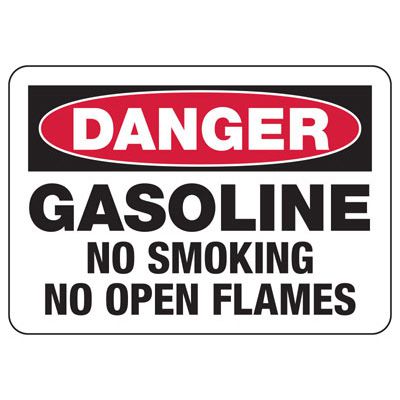 Gasoline No Smoking No Flames Sign | Emedco
