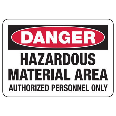 Danger Signs - Hazardous Material Area | Emedco