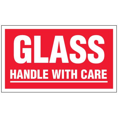 Glass Handle With Care Label|Seton Canada | Seton.ca