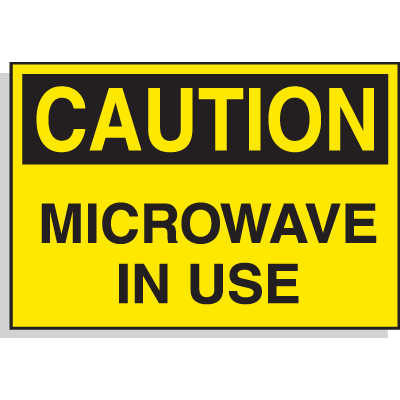 Hazard Warning Labels - Caution Microwave In Use | Seton