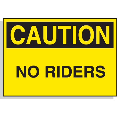 Hazard Warning Labels - Caution No Riders | Seton