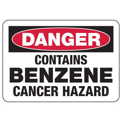 Danger Signs - Contains Benzene Cancer Hazard | Emedco