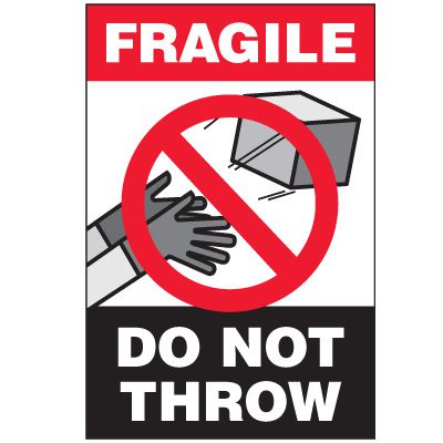 Fragile Do Not Throw Package Handling Label | Seton | Seton