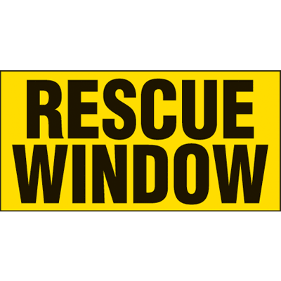 Rescue Window Label, Emergency Exit Label | Seton