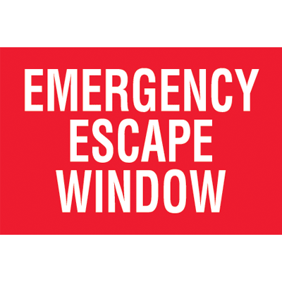 Emergency Escape Window Exit Label | Emedco
