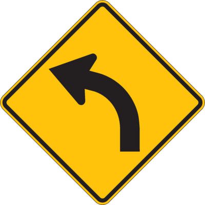 Reflective Warning Signs - Curved Arrow Symbol | Seton