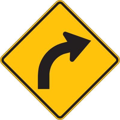 Curve Ahead Sign - Left or Right Arrow | Emedco
