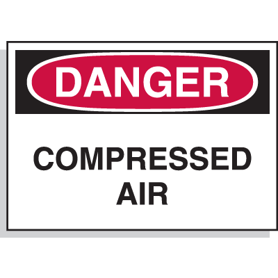 Hazard Warning Labels - Danger Compressed Air | Seton