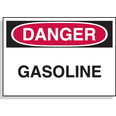 Hazard Warning Labels - Danger, Gasoline | Emedco
