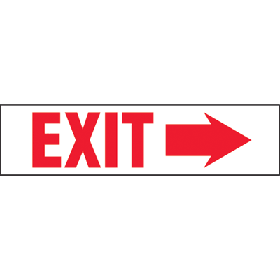 Emergency Exit Label (Right Arrow) | Emedco