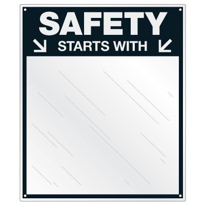 Safety Slogan Mirror Signs - Safety Starts With (You) | Emedco