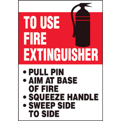 Fire Extinguisher Instructions Label | Emedco